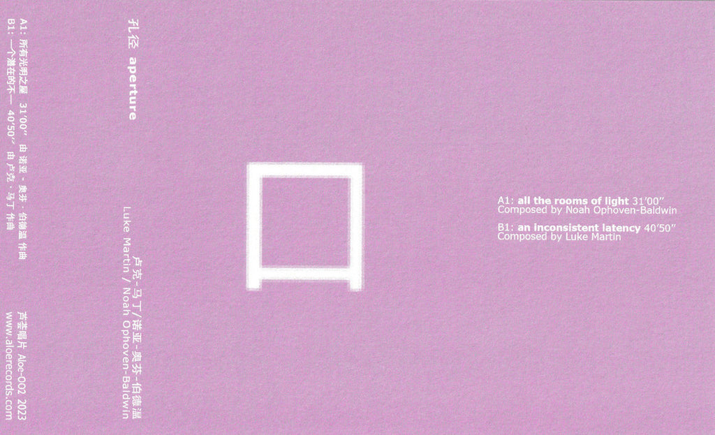 Luke Martin / Noah Ophoven-Baldwin // aperture TAPE – Tobira Records