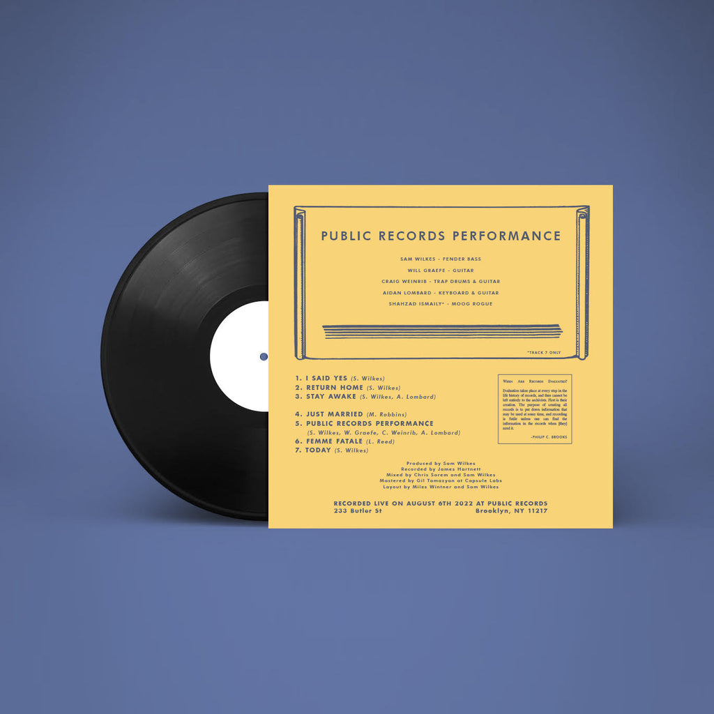 Sam Wilkes // Public Records Performance LP – Tobira Records