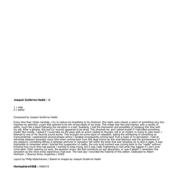 Joaquín Gutiérrez Hadid // Æ CDR – Tobira Records