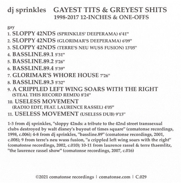 DJ Sprinkles // Gayest Tits & Greyest Shits: 1998-2017 12-inches & One ...